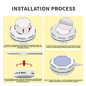 MFOX Under Cabinet Lights Wireless, Puck Lights with Remote Control, LED Color Changing Closet Lights USB Rechargeable, Dimmable LED Ceiling Lights for Bedroom