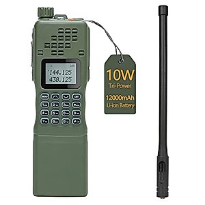 Baofeng AR-15210W High Power Ham Radio Portable Tactical Two Way Radio Long Range Walkie Talkie 12000mAh Battery Full Kits (Green)