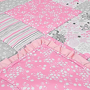 KIDDOS 3-Piece Baby Crib Bedding Set for Girls| Luxury Microfiber |Baby Crib Bedding Sets Include Comforter, Crib Sheet and Bed Skirt |Pink Dream