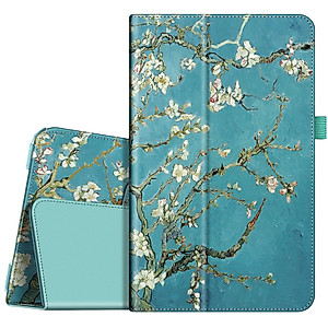 Fintie Folio Case for Samsung Galaxy Tab E 9.6 2015 (Model SM-T560/T561/T565/T567), Slim Fit Premium Vegan Leather Cover, Blossom