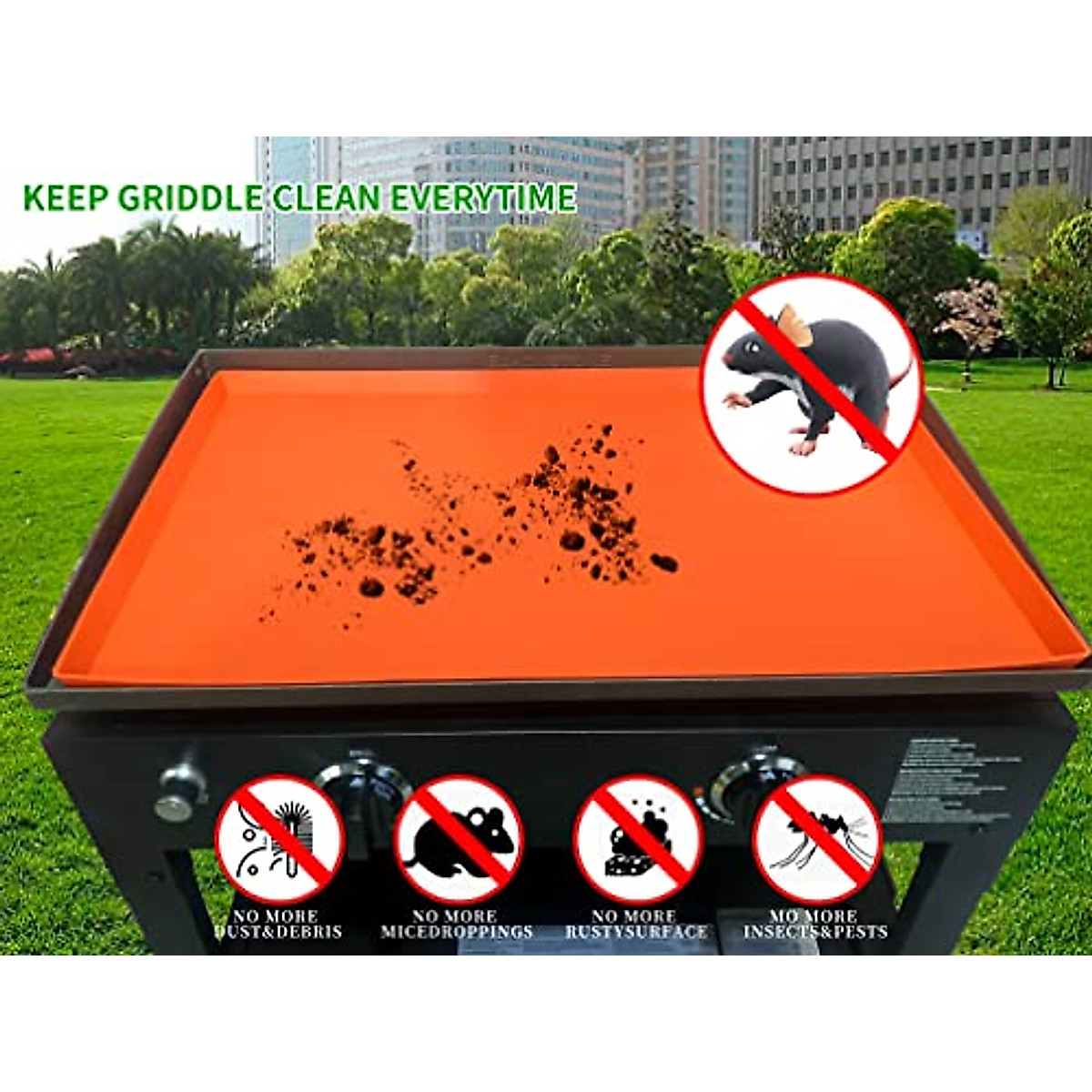 Favfully Silicone Griddle Mat,Grill Cover,36" Griddle Mat Protective Cover for Blackstone 36 Inch Griddle - Heavy Duty Food Grade Silicone Mat