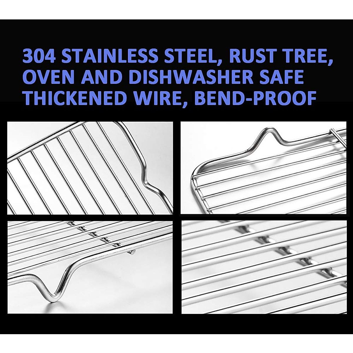 Turbokey Baking Rack 8.25 x 11.4 inch Rectangle Cooling Steaming Grilling Rack with 4 Legs Stainless Steel Rack,Oven & Dishwasher Safe, Perfect To Cool and Bake(8.25"X11.4",29X21cm)