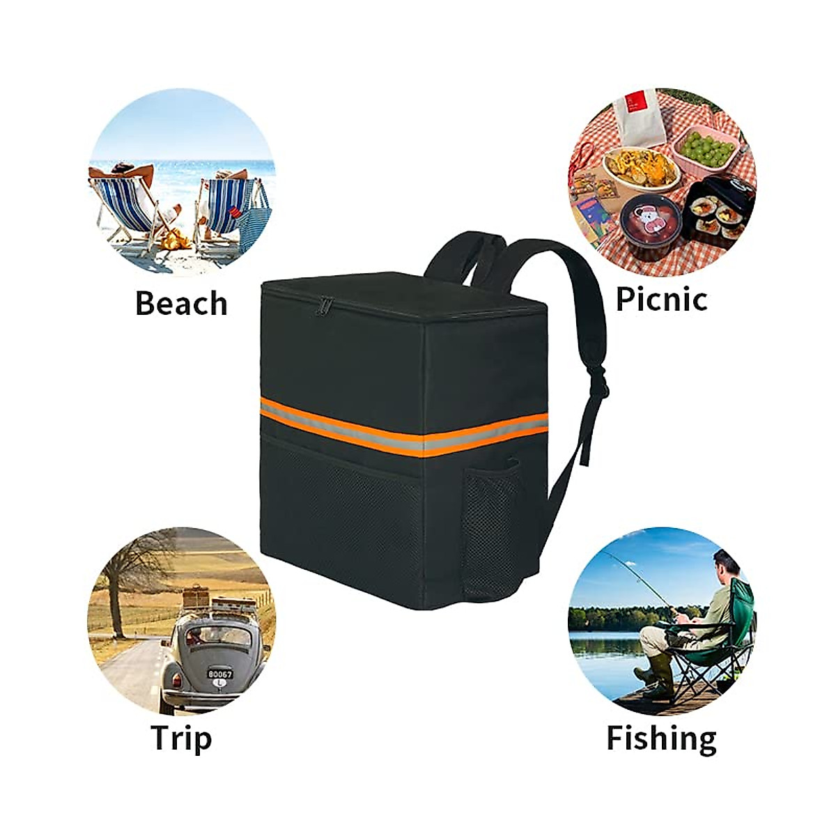 ISFC Thermal Food Delivery Backpack with Cup Holders,Insulated Pizza Delivery Bag Waterproof Food Warmer Backpack for Ubers,Doordash,Camping,Groceries Backpack