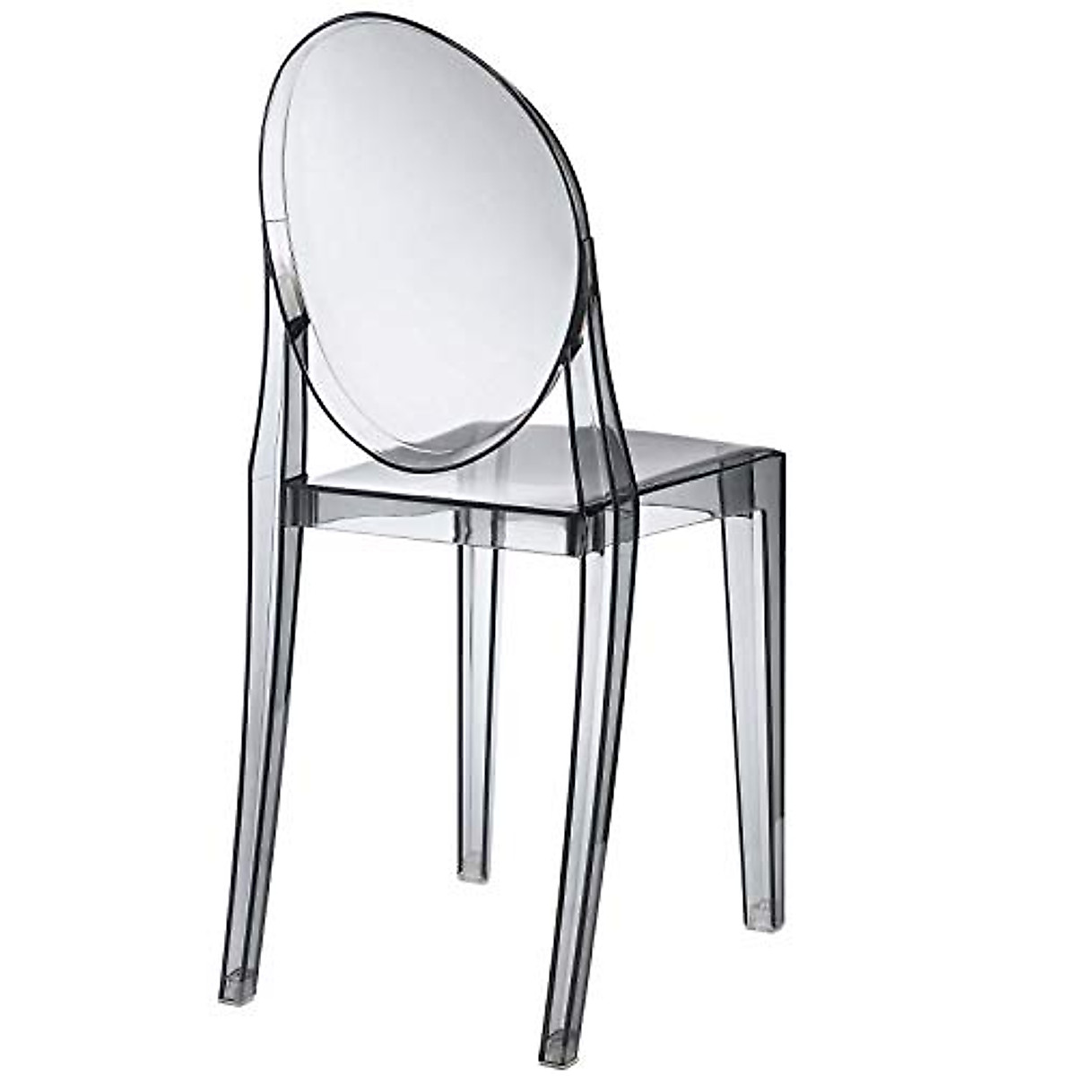 Modway Casper Modern Acrylic Stacking Kitchen and Dining Room Chair in Smoke - Fully Assembled