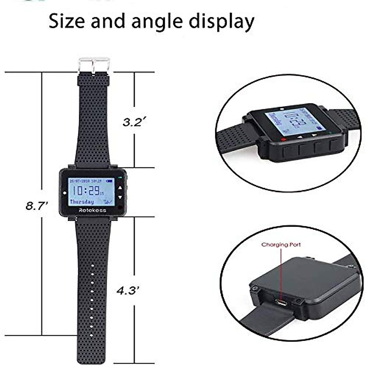 Retekess T128 Restaurant Pager System,Wireless Caregiver Call System,10 4-Key Waterproof Alert Call Buttons for Waiter,Customer,Staff,Caregiver