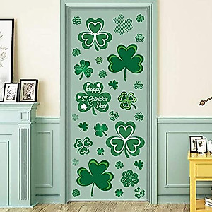 St Patricks Day Decorations Stickers, St. Patrick's Day Window Clings Decor, 128 PCS Reusable Electrostatic Saint Patricks Day Shamrock Stickers