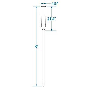 Seachoice 6 Ft. Wood Oar, New Zealand Pine Construction, 21-1/4 in. X 4-5/16 in. Blade, Comfort Grip, Clear Finish