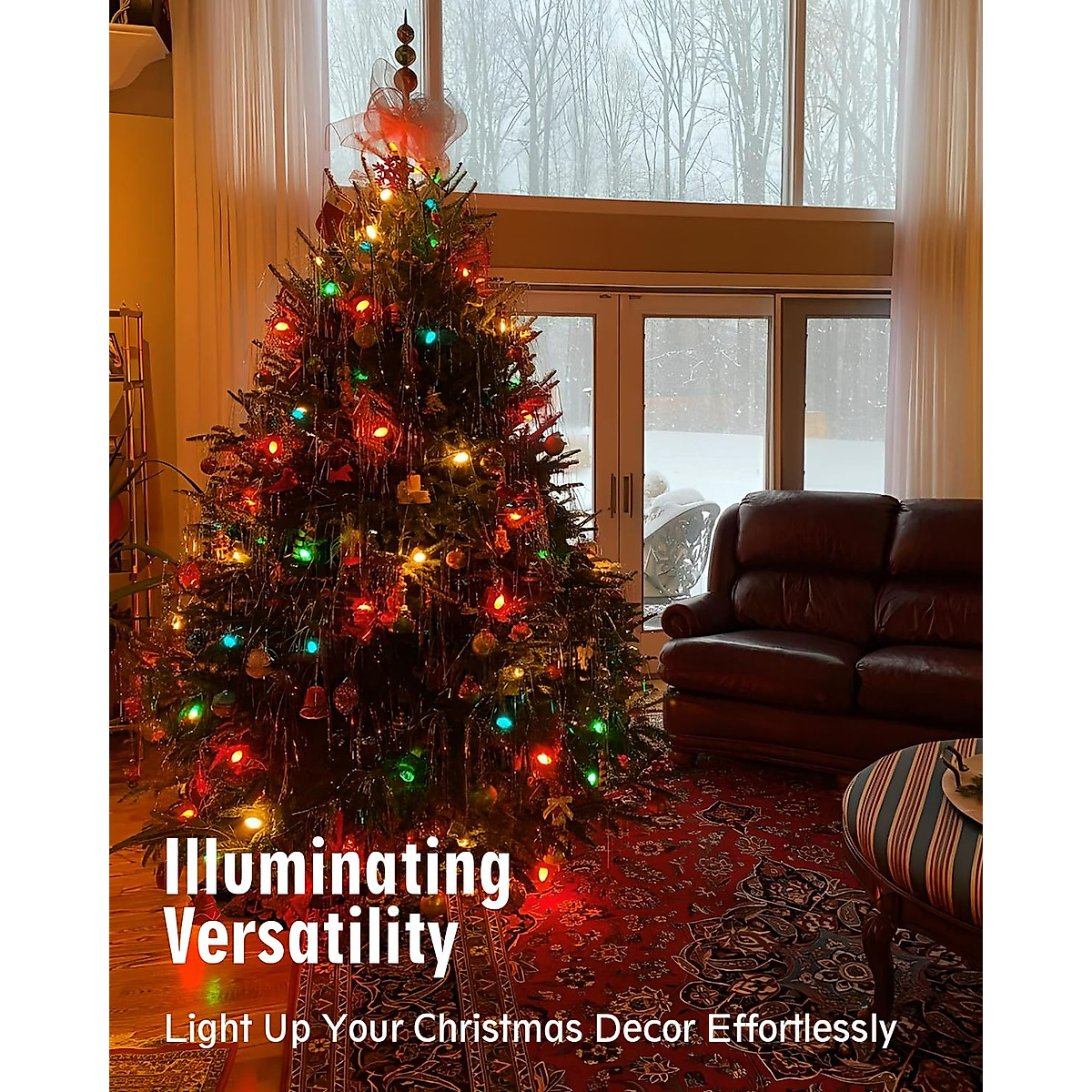 Baczao Purple C7 Light Bulbs 6 Pack, 1W Small C7 LED Christmas Light Replacement Bulbs, E12 Candelabra Base, Non-Dimmable, Red Night Light Bulb for Outdoor Xmas String Lights Window