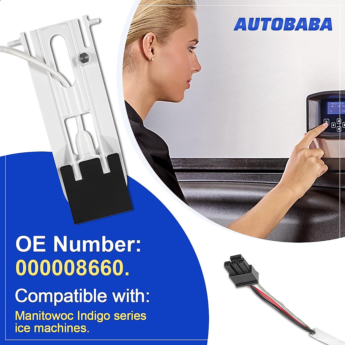 AUTOBABA 000008660 Ice Thickness Probe Assembly Compatible with Manitowoc Indigo Series Ice Machine Ice Machine Parts for Manitowoc 8660 Ice Thickness Control