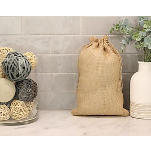 CleverDelights 8" x 12" Burlap Bags - 5 Pack - 8x12 Inch Jute Burlap Drawstring Sacks