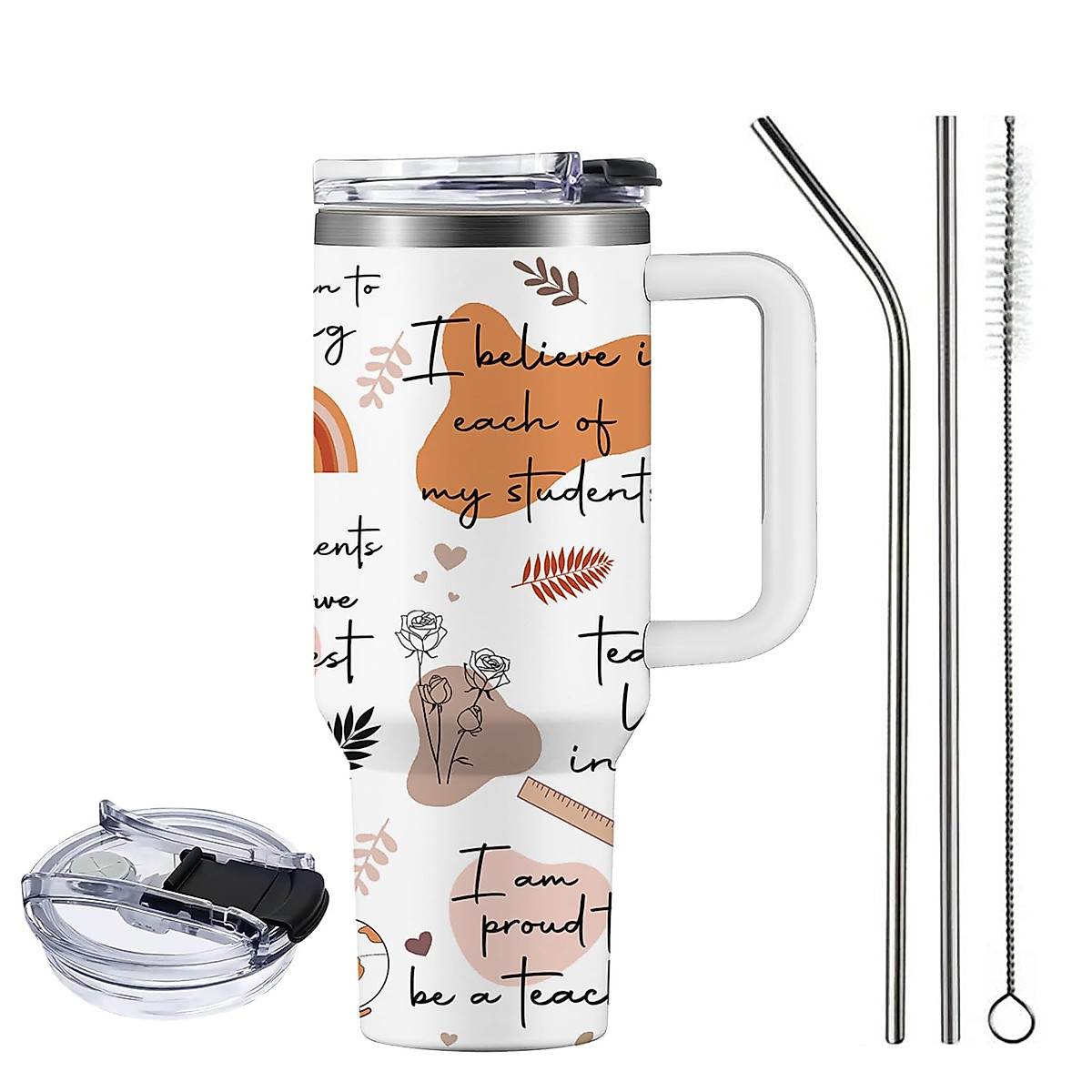 Teacher Gifts for Women, Teacher Daily Affirmations Tumbler 40 OZ, Teacher Appreciation Week Gifts, Teacher Cup, Teachers Gifts Ideas for Birthday Christmas Graduation Back to School Appreciation Mug