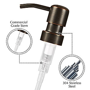 Emerson Essentials Glass Soap Dispenser Set, 2 Pack, Hand Soap Dispenser for Bathrooms and Dish Soap for Kitchen Sink with Pumps, Lotion 16oz Bottles with 5 Waterproof Labels (Clear/Oil Rubbed Bronze)