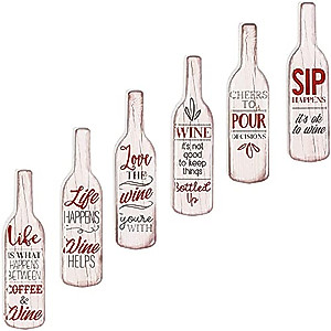 Fun Wine Bottle Magnets for Refrigerators (4 in, 12 Pack)