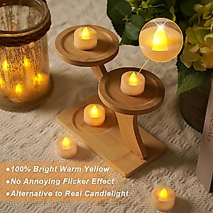 BEICHI Flameless TeaLights Candles with Timer,6 Hours On and 18 Hours Off in 24 Hours Cycle Automatically,Pack of 12 Battery Operated LED Tea Lights Flickering Votive Candles Timer Warm Yellow Light