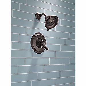 Delta Faucet Victorian 17 Series Dual-Function Shower Trim Kit with 2-Spray Touch-Clean Shower Head, Venetian Bronze T17255-RB (Valve Not Included)