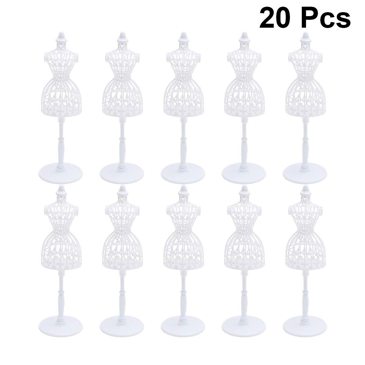 20pcs Doll Dress Form Mini Mannequin Dress Form Mannequin Model Stand Accessories for Doll Dresses