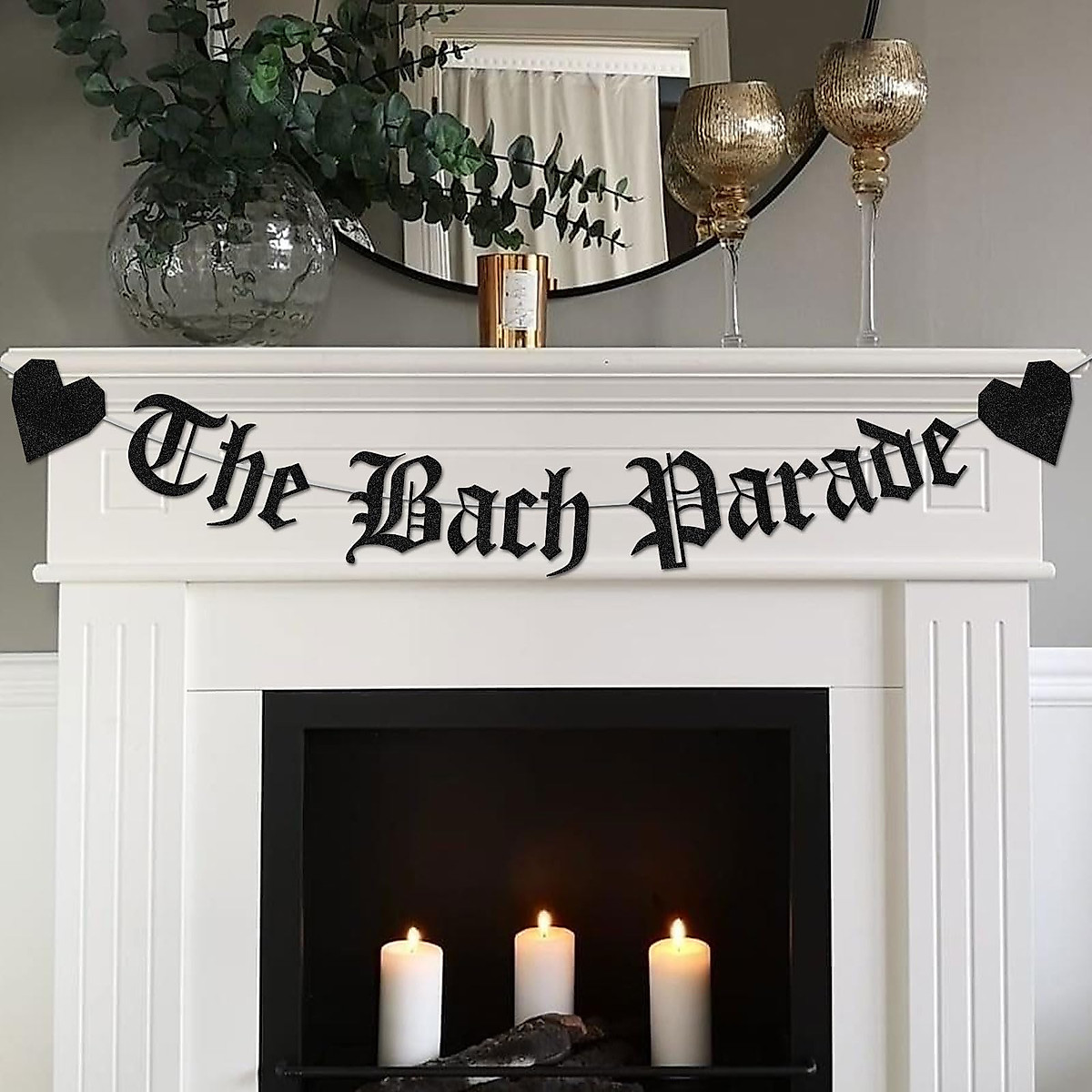 Sursurprise Gothic Bachelorette Party Decorations, The Bach Parade Banner, Old English Emo Bridal Shower Engagement Wedding Bahelor Party Supplies