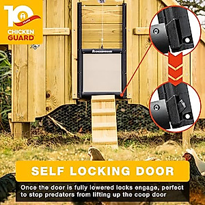 ChickenGuard Self Locking Chicken Coop Door, Predator Resistant Pop Hole Door, Chicken, Poultry Coop Accessories (Door only - Automatic Openers Sold Separately)