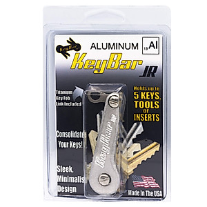 KeyBar JR Key Organizer EDC Tool | Everyday Carry Compact Key Holder Multi-Tool and Keychain Organizer (Holds 4-5 Keys) Made in the USA