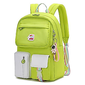 AUOBAG Backpacks for Girls Backpack for School Suitable Ages 6-8 Kids - Pass CPSC Certified - Gift Cute Pendant (Green)