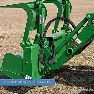 Titan Attachments 60" Debris Grapple Bucket Attachment Fits John Deere Loaders, Hook and Pin Connection