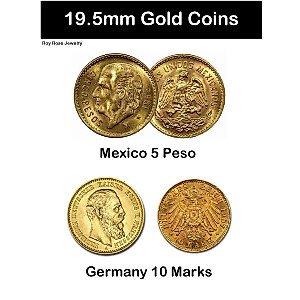 Roy Rose Jewelry Gold Coin Bezel Pendant Mounting - 13mm 14mm 15mm Coin Size - Polished Rim Design - 14K Yellow Gold - Prong Set with Bail