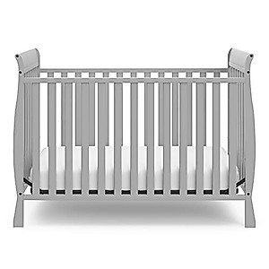 Storkcraft Maxwell Convertible Crib (Pebble Gray) – GREENGUARD Gold Certified, Converts to Toddler Bed and Daybed, Fits Standard Full-Size Crib Mattress, Classic Crib with Traditional Sleigh Design