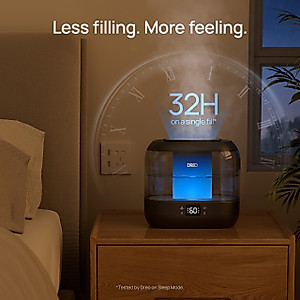 Dreo Smart Humidifiers for Bedroom, Top Fill 4L Cool Mist Humidifier with Nightlight, 32H Runtime, Touch/APP/Voice Control, Quiet Ultrasonic Humidifiers for Large Room, Home, Baby, Plants, Office