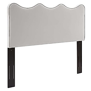 Modway Athena Performance Velvet Headboard, Full/Queen, Light Gray