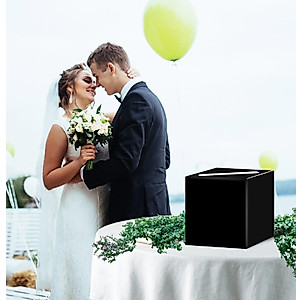 SietDESEO Black Card Box Diy Gift Card Box Money Card Box Holder for Wedding Reception Baby Shower Bridal Shower Birthday Party Supplies Black Wedding Card Box