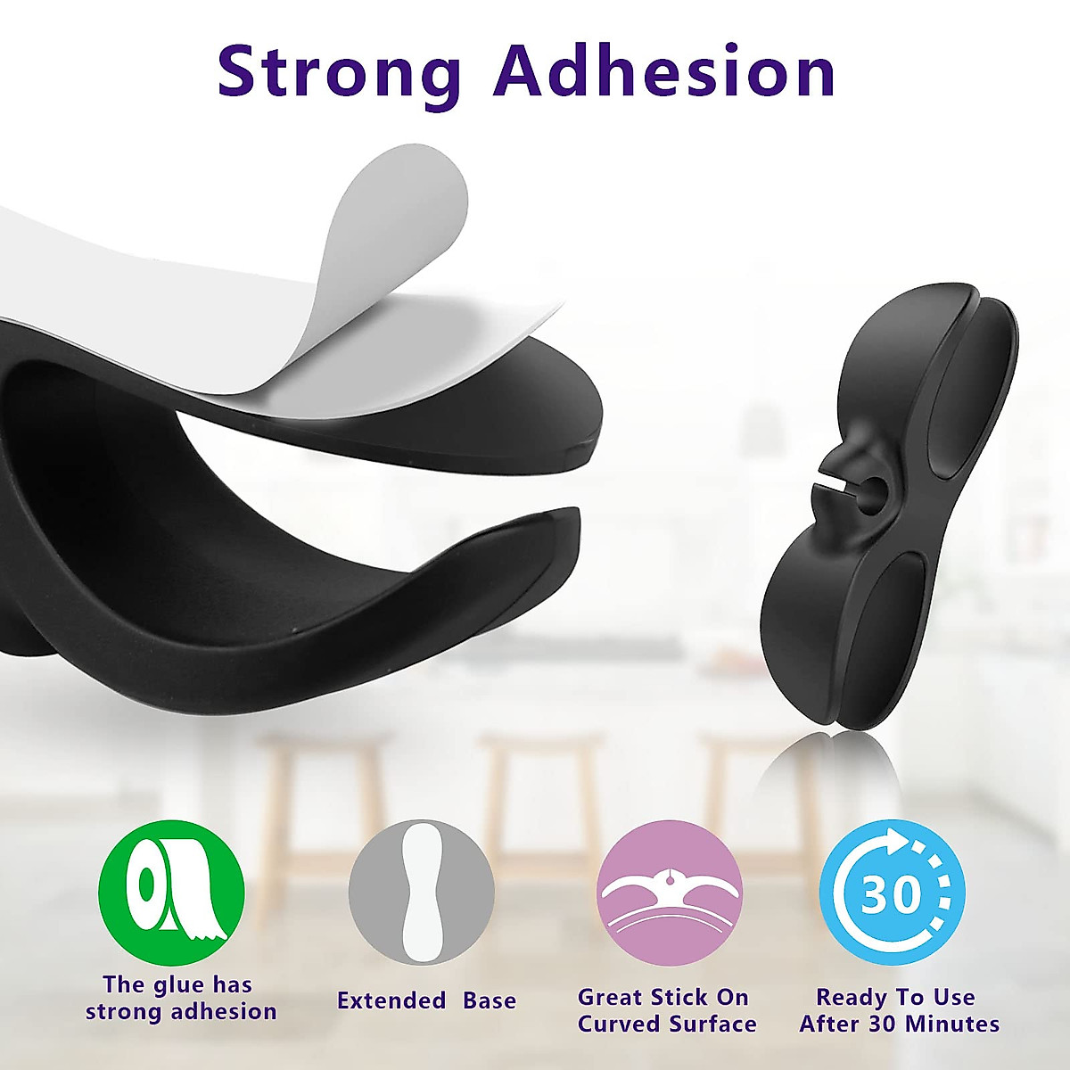 Cord Organizer for Kitchen Appliances, 10 Pack Upgrade Cord Winder Wrappers Stick On, Small Wire Keeper, Appliance Power Cable Holder for Mixer, Pressure Cooker, Coffee Maker and Air Fryer