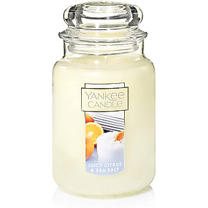 Yankee Candle Juicy Citrus & Sea Salt Scented, Classic 22oz Large Jar Single Wick Candle, Over 110 Hours of Burn Time