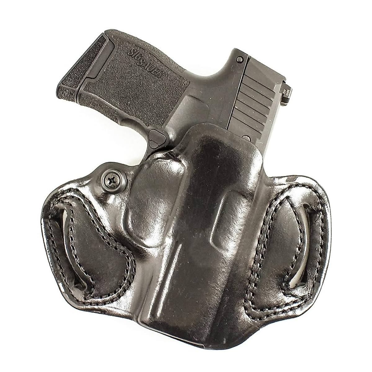 DeSantis Mini Slide Gun Holster, Fits SIG SAUER P365, P365 XL Romeo Zero, P365 XL, P365 SAS, Built from Leather, Pistol Holster with an Adjustable Tension Device, Black, Right Fitment