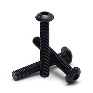 MroMax 50Pcs M3-0.5x20mm Hex Socket Head Machine Screws, Allen Drive, Carbon Steel Inner Hex Socket Round Head Screw Fasteners Furniture Bolts Black Tone