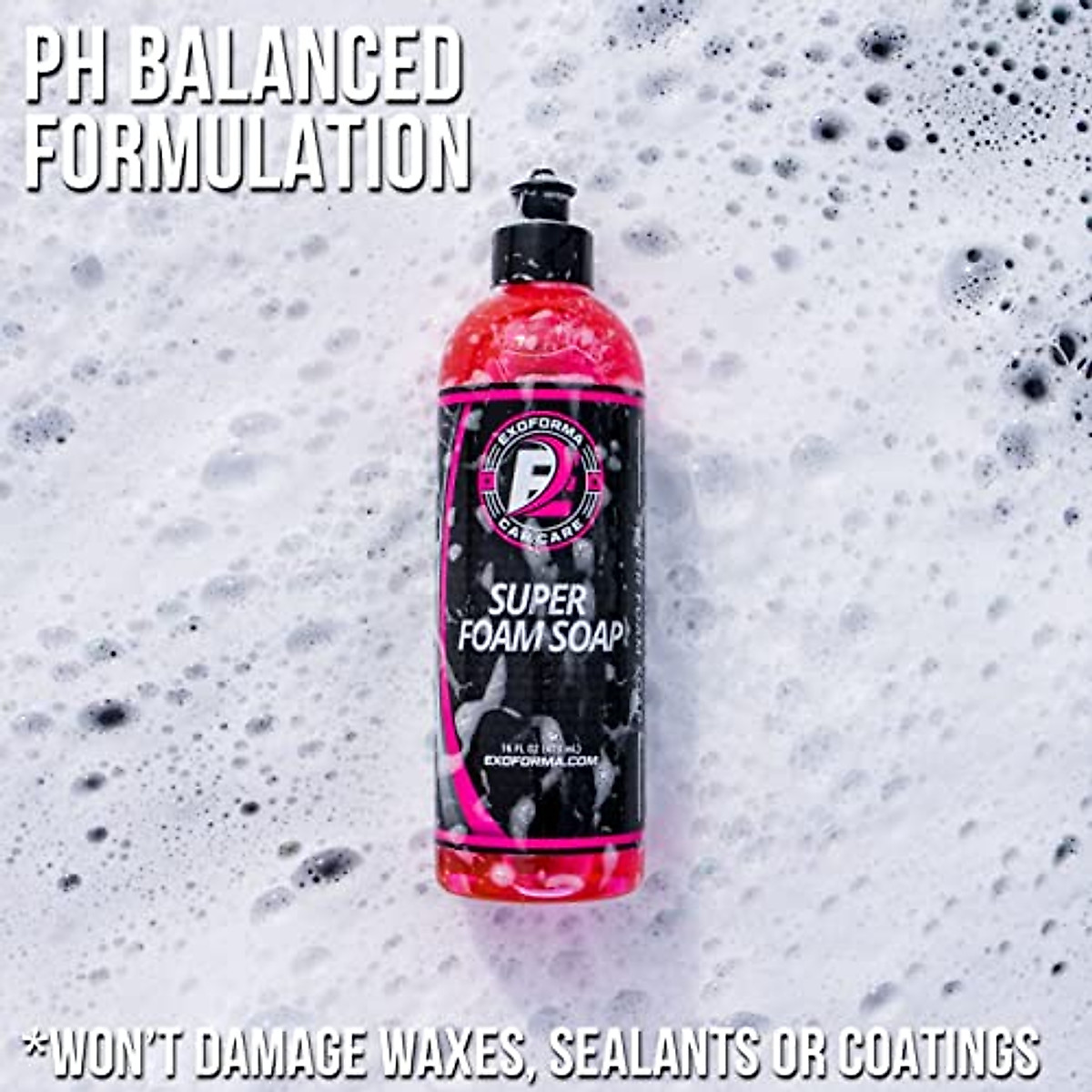 ExoForma Super Foam Soap - High Suds Car Wash, pH Neutral Formulation works great With Foam Cannons, Leaves Behind A Streak Free, No Spot Finish