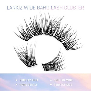 LANKIZ Lash Clusters DIY Eyelash Extensions Individual Lashes Natural Eyelash Clusters Soft and Wispy Cluster Lashes 10-16mm MIX Lash Extension DIY at Home (Honey)