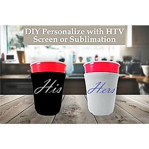 Blank Neoprene Party Cup Coolie (2 Pack, Khaki)