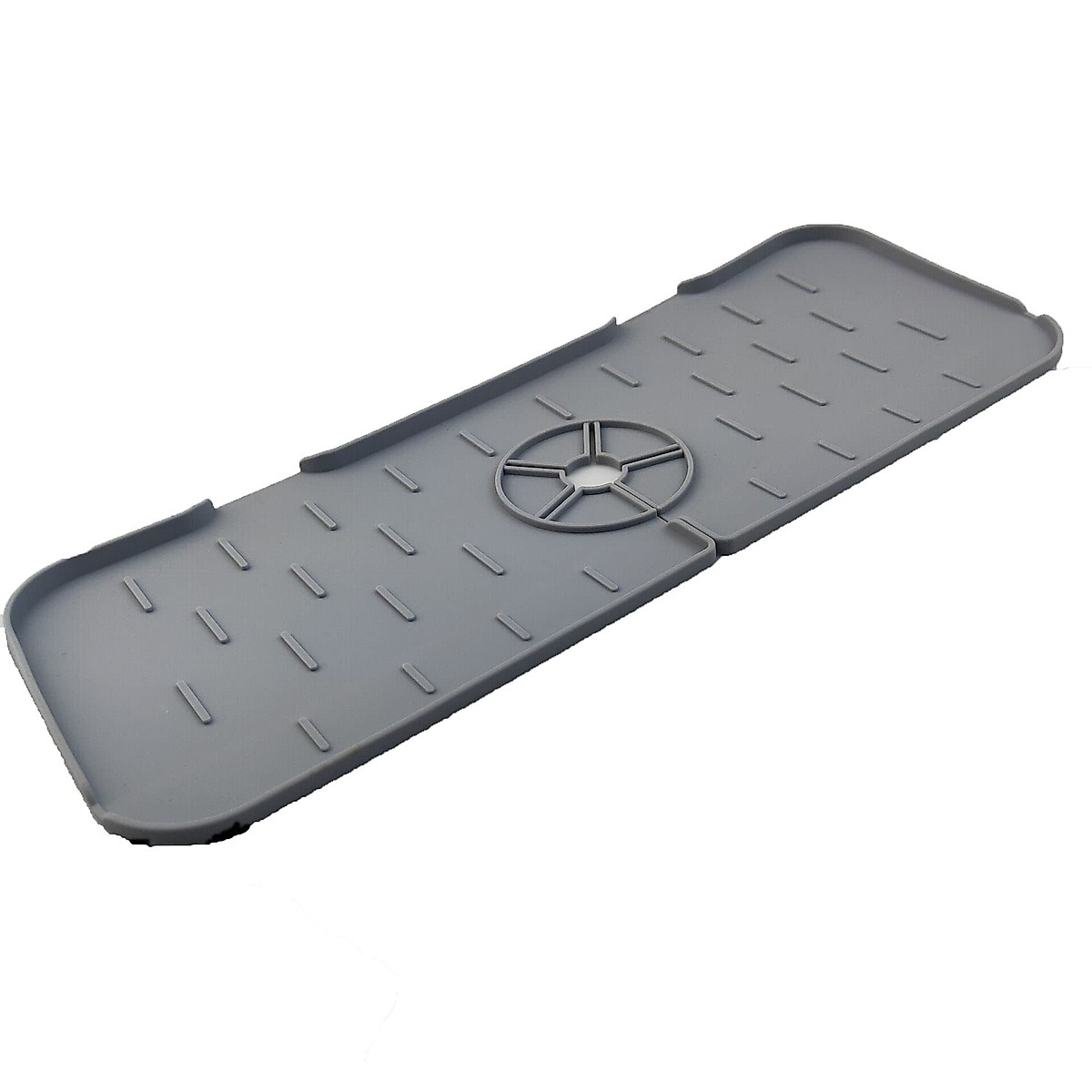 Lugulgu Silicone Sink Faucet Mat for Kitchen Sink Splash Guard, Bathroom Faucet Water Catcher Mat, Sink Draining Pad Black,Grey,Orange 37x14x0.8cm Lugulgu-11 Lugulgu-11