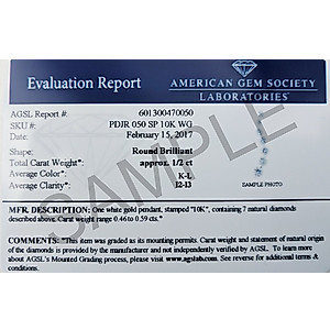 AGS Certified 1/2 Carat TW Diamond Journey Pendant in 10K White Gold (K-L Color, I2-I3 Clarity)