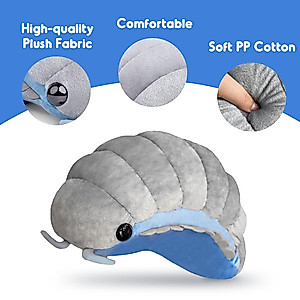 Airsnigi 2 Pieces Insect Plush Toys Pill Bug Stuffed Soft Animals Pillow Soft Deep Sea Insect Doll Pillow Kids Toys Girls Boys Gift - Grey 30cm/12inch