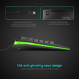 Havit 104 Keys RGB Backlit Wired Mechanical Gaming Keyboard