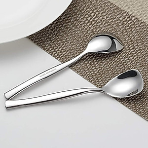 Qskely 12-Piece Stainless Steel Ice Cream Spoons, Yogurt Spoon