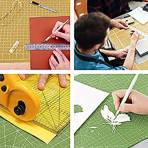 Self Healing Cutting Mat 12inch x 18inch,Professional Double Sided Durable Non-Slip Rotary Mat for Scrapbooking, Quilting, Sewing-3mm Thick 5-Ply A3(fern green/ochre yellow)