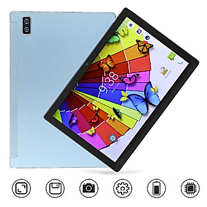 Zyyini Tablet, 10.1in IPS HD Display, 4G Calling Tablet, 5G WiFi, Tablet PC, 1080x1920, 16:9, 8GB RAM 256GB ROM, BT 5.0, 8MP 20MP, Octa Core, 8800mAh, for Android10, Blue, US Plug (Zyyinimerv28hadz)
