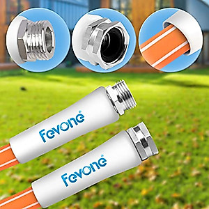 Fevone Garden Hose 25ft Heavy Duty Water Hose 5/8 Garden Hose 25 feet Flexible Garden Hose, Lawn & Garden Watering Equipment, 3/4 Solid Fittings, Drinking Water Safe
