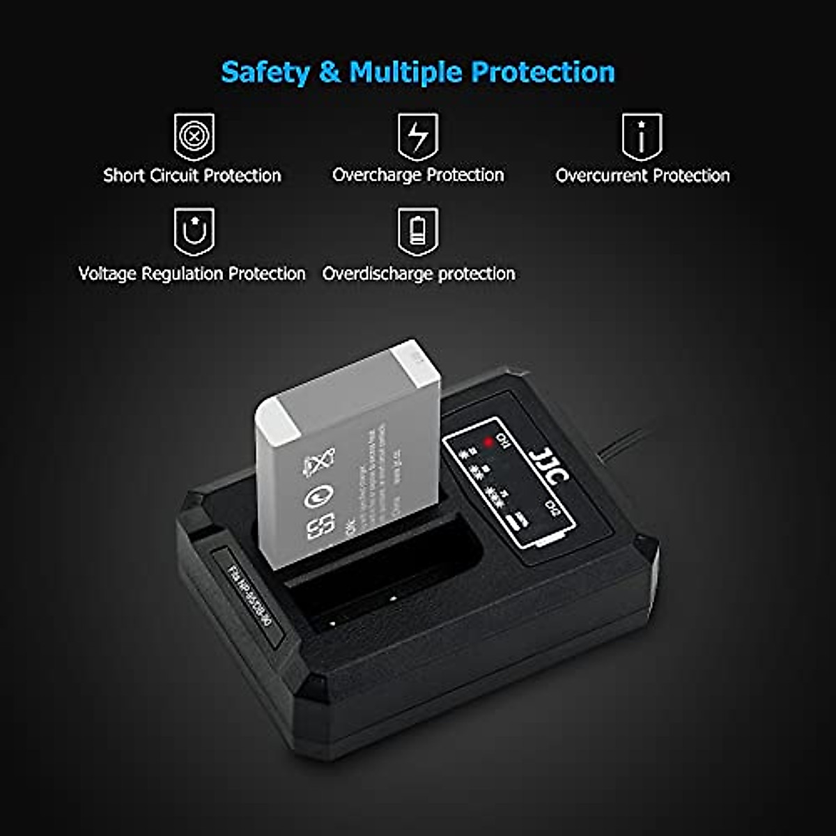 USB Dual Battery Charger for Fujifilm NP-95 FinePix X100 X100S X-S1 X30 X100T FinePix Real 3D W1 FinePix F31fd FinePix F30 and Ricoh DB-90 GXR GXR Mount A12 GXR P10