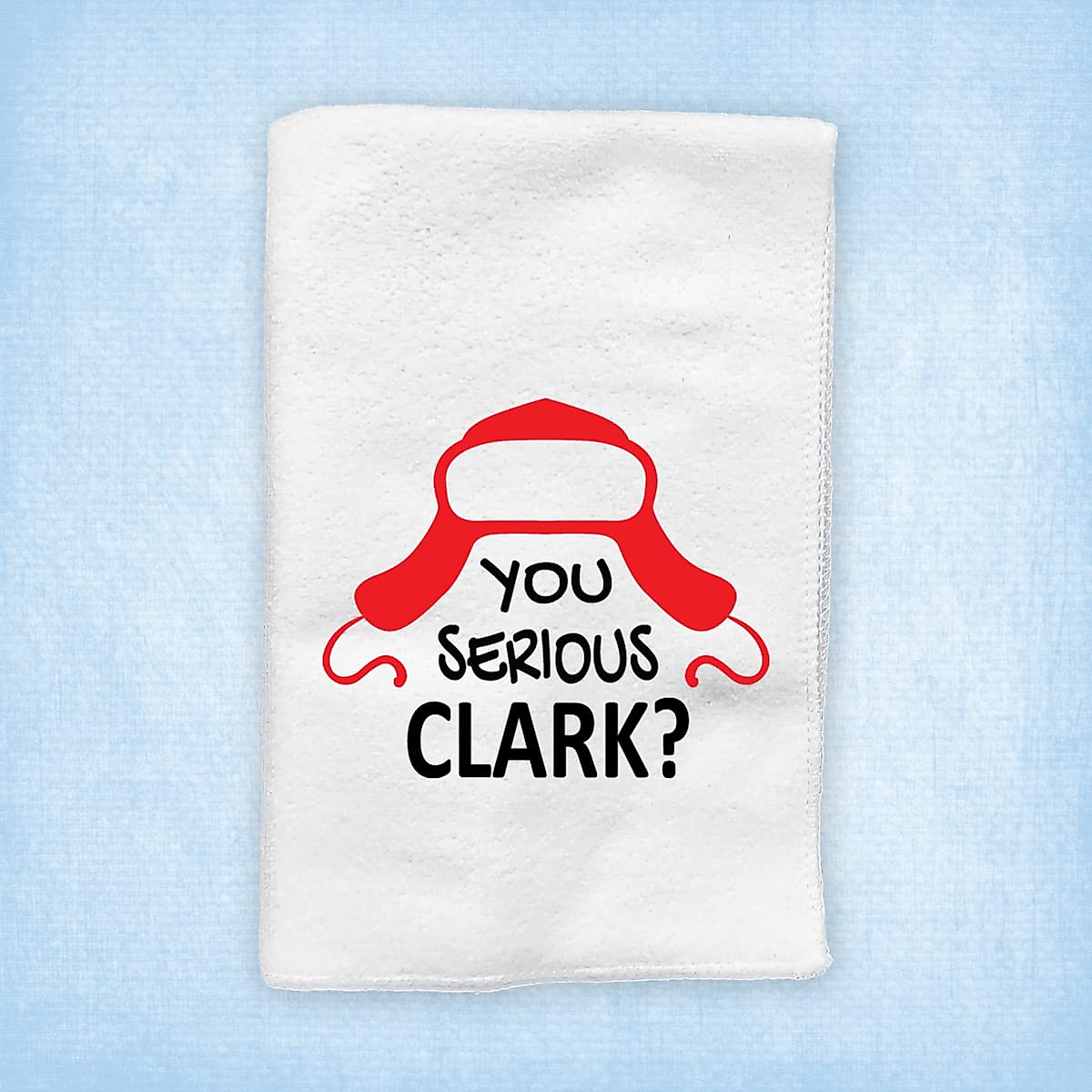 Christmas Decor | Decorative Kitchen and Bath Hand Towels | You Serious Clark | XMAS Winter Novelty | White Towel Home Holiday Decorations | Gift Present