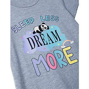 Jashe Panda Pajamas for Girls Size 12 Short Sleeve & Pants Fall PJ Pal Toddler Kids Jammies Set Grey & Purple