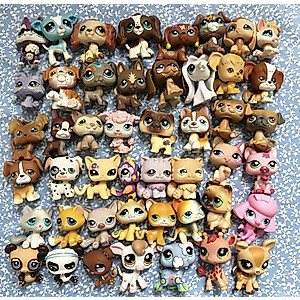 LovePets (Lps Pets 3pcs Random & 7pcs Random Accessories), Great Dane lps Dachshund lps Husky Collectable Figures Kids Gift