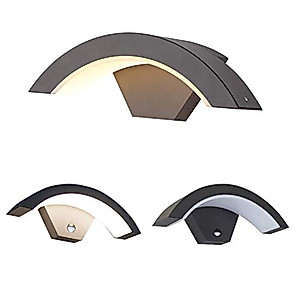 Mobestech Modern Arc Shape 12W Outdoor Light Sense Wall Light Waterproof Garden Courtyard Lamp for Home Farmyard Balcony Aisle Corridor ( White )